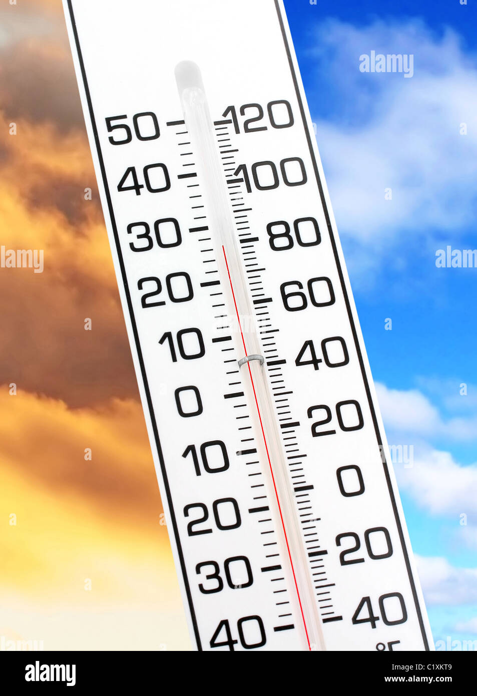 white thermometer close up, concept of global warming Stock Photo - Alamy