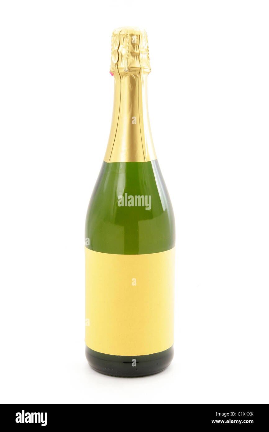 champagne bottle with white background close up shot Stock Photo - Alamy