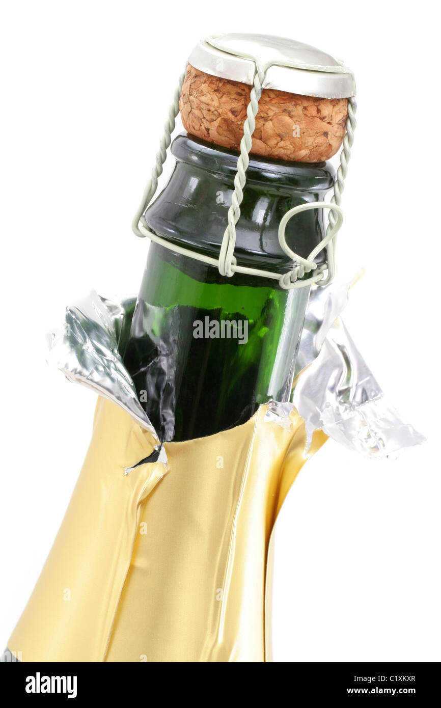 champagne bottle with white background close up shot Stock Photo - Alamy