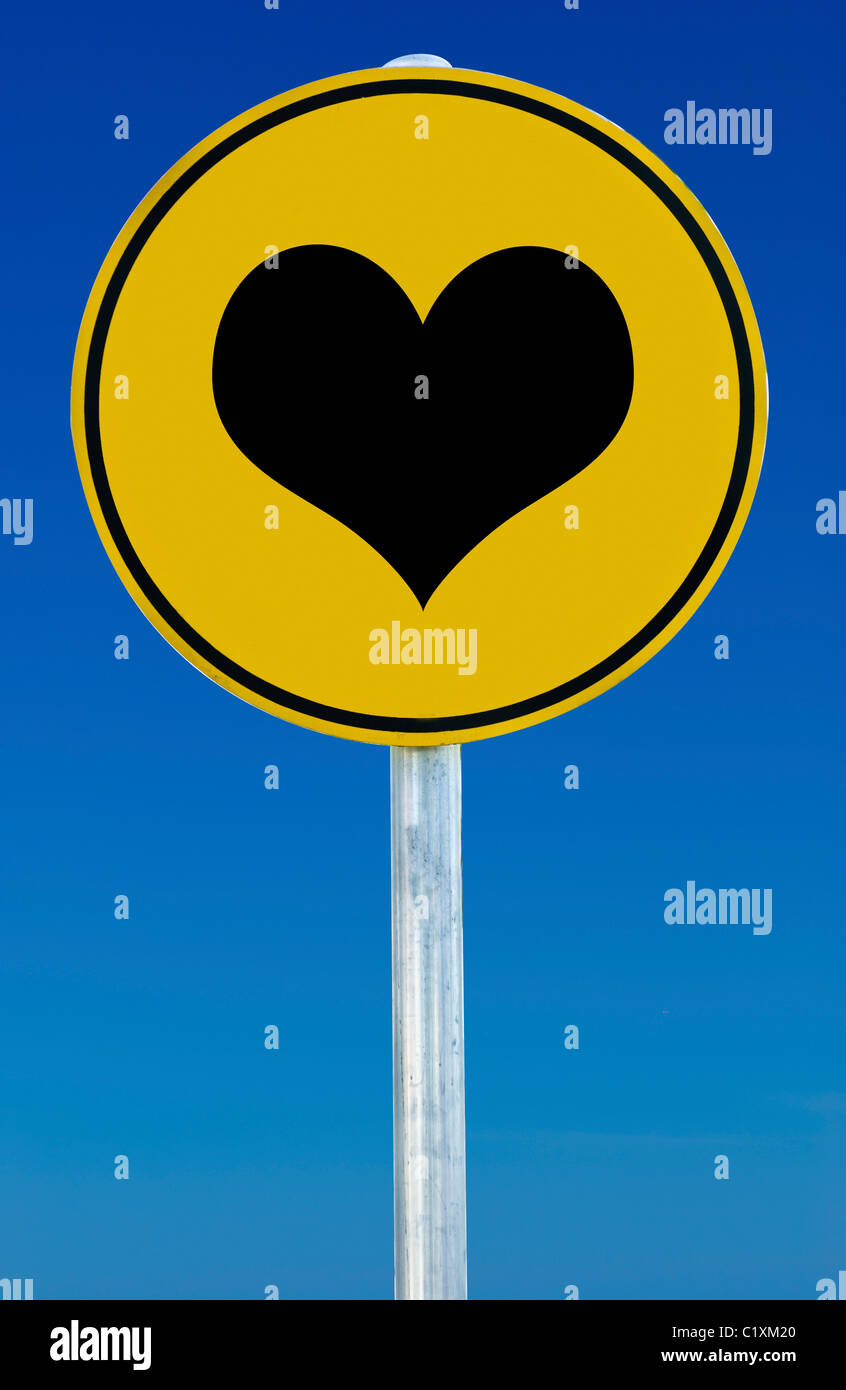 Blank yellow warning traffic sign hi-res stock photography and images ...