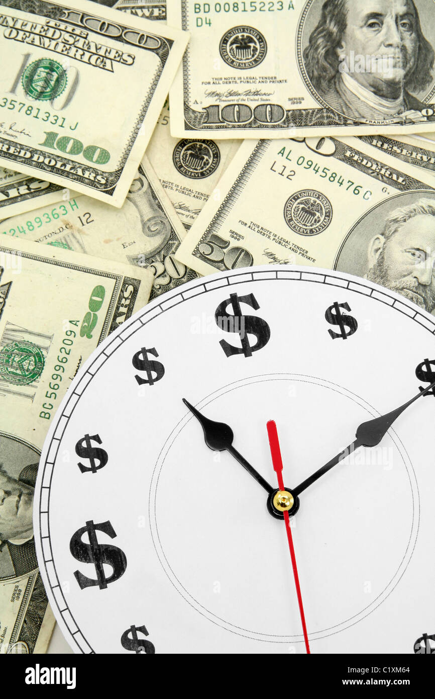 clock and dollars, concept of time is money Stock Photo - Alamy