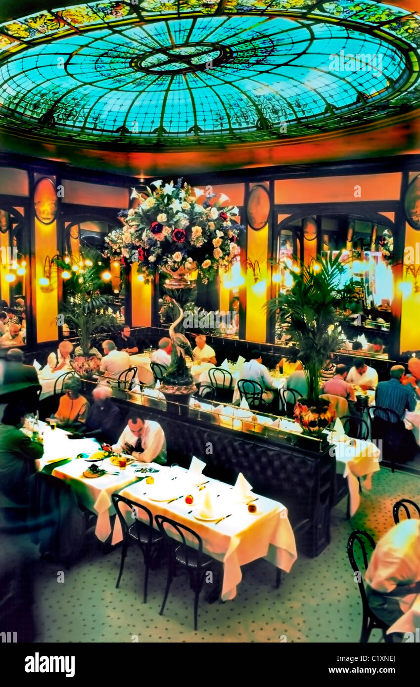 France, Paris, Crowd People Sitting at Tables, Traditional French ...
