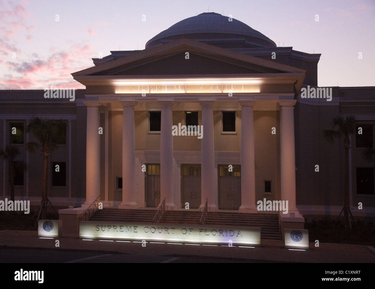 Florida Supreme Court Building at dusk, Tallahassee, Florida, USA Stock ...