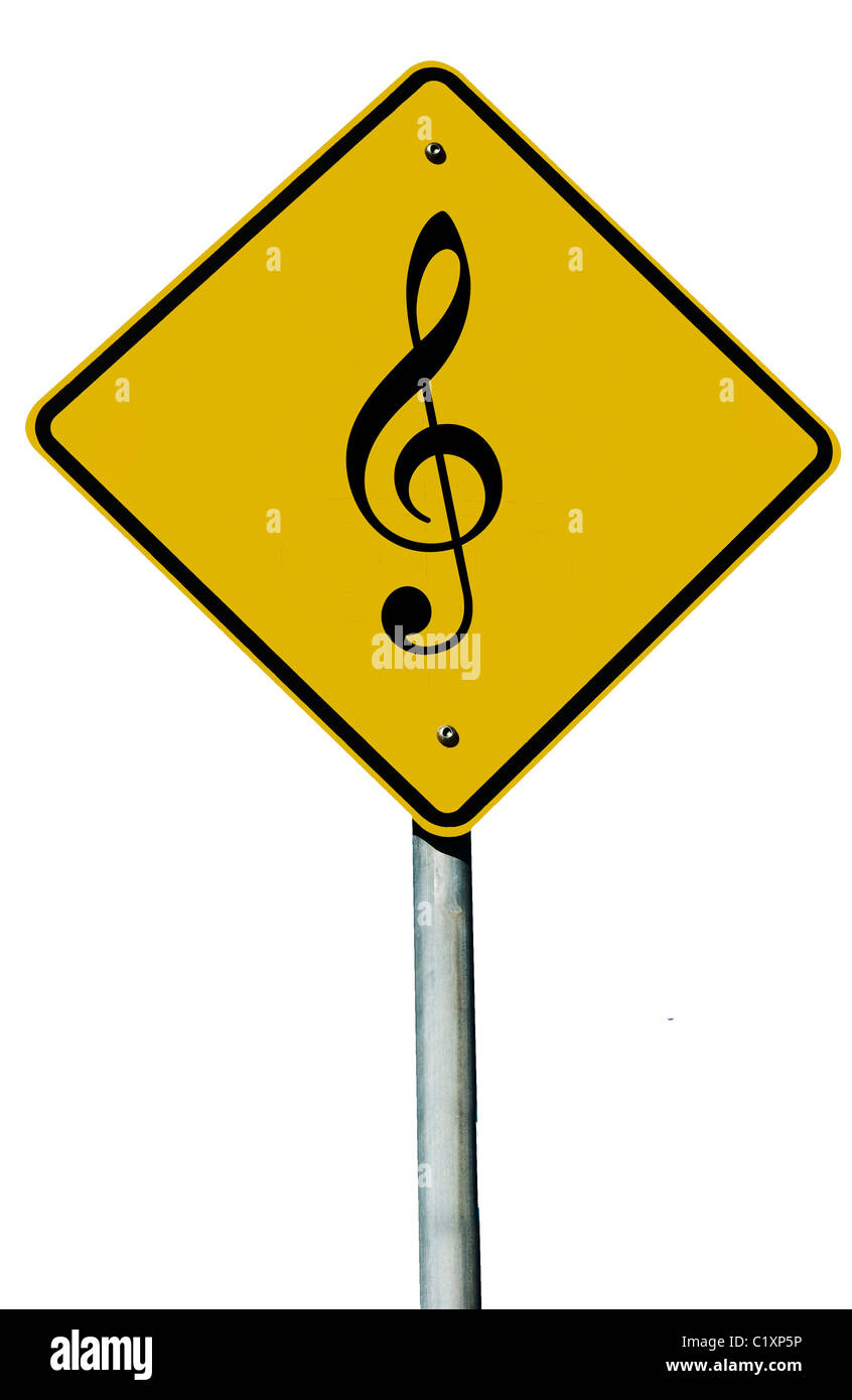 A music sign isolated on a plain white background Stock Photo - Alamy