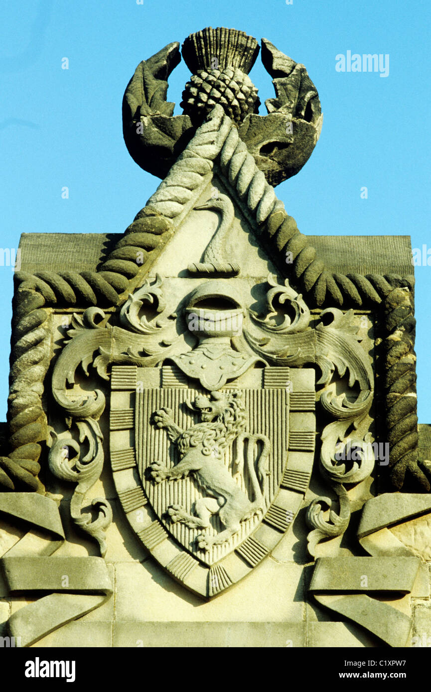 Stirling, Wallace Monument, detail of coat of arms Scotland Scottish ...