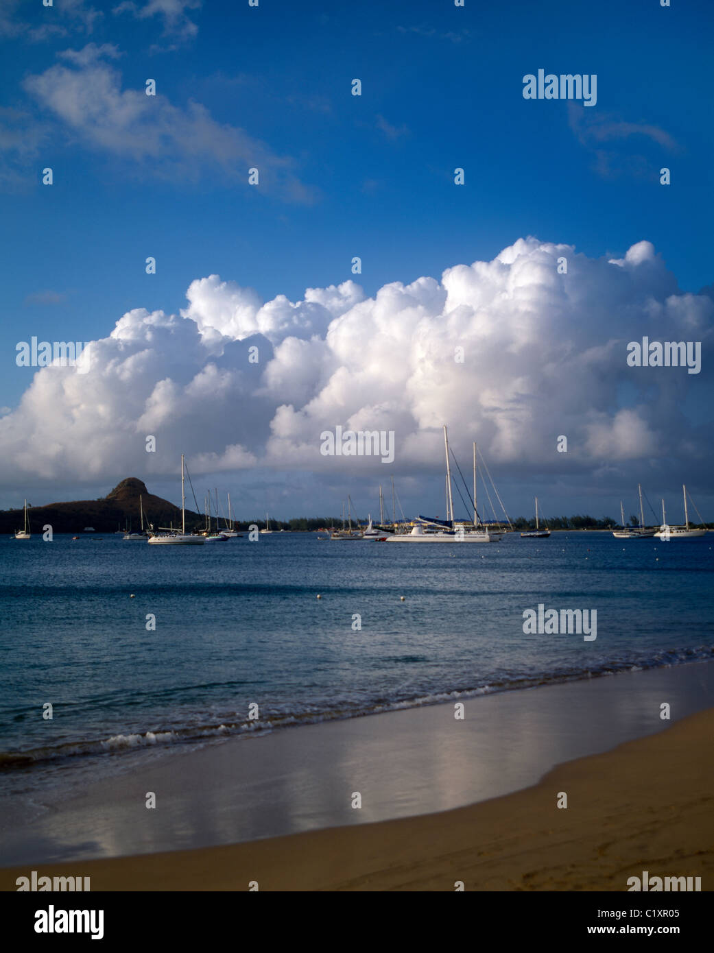 Rodney Bay St Lucia Reduit Beach And Pigeon Island Stock Photo - Alamy