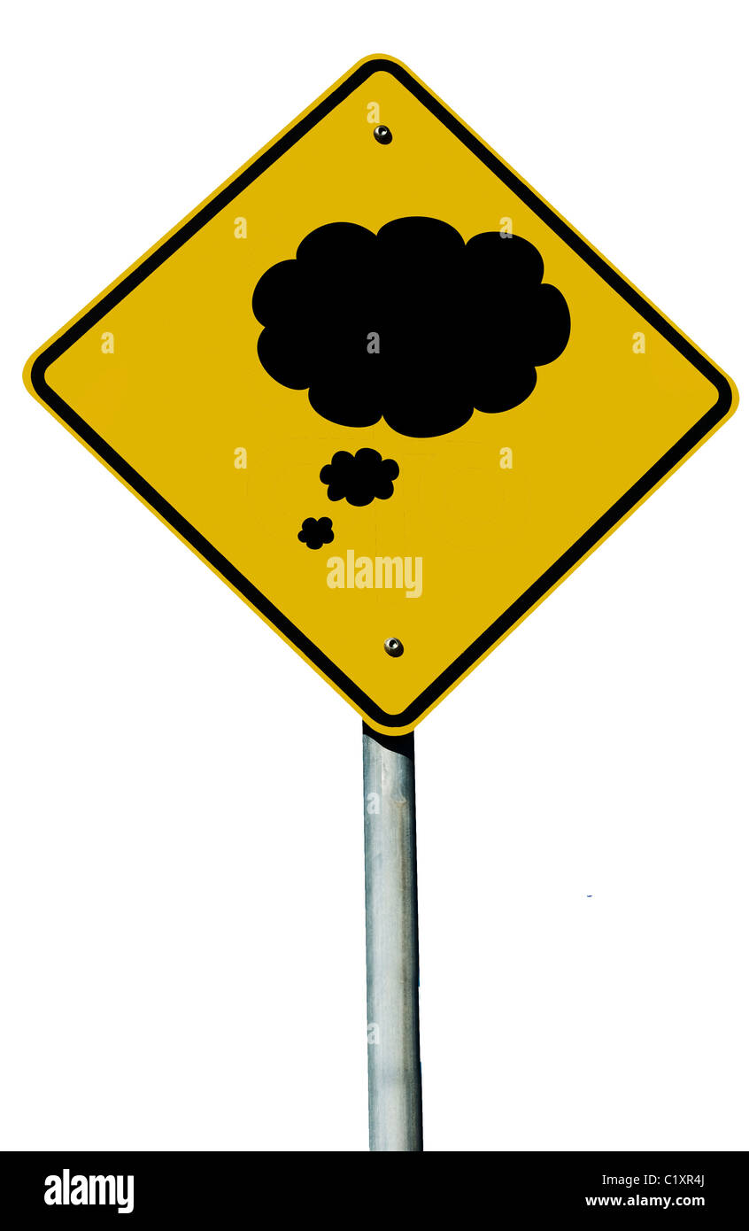 A thought sign isolated on a plain white background Stock Photo - Alamy