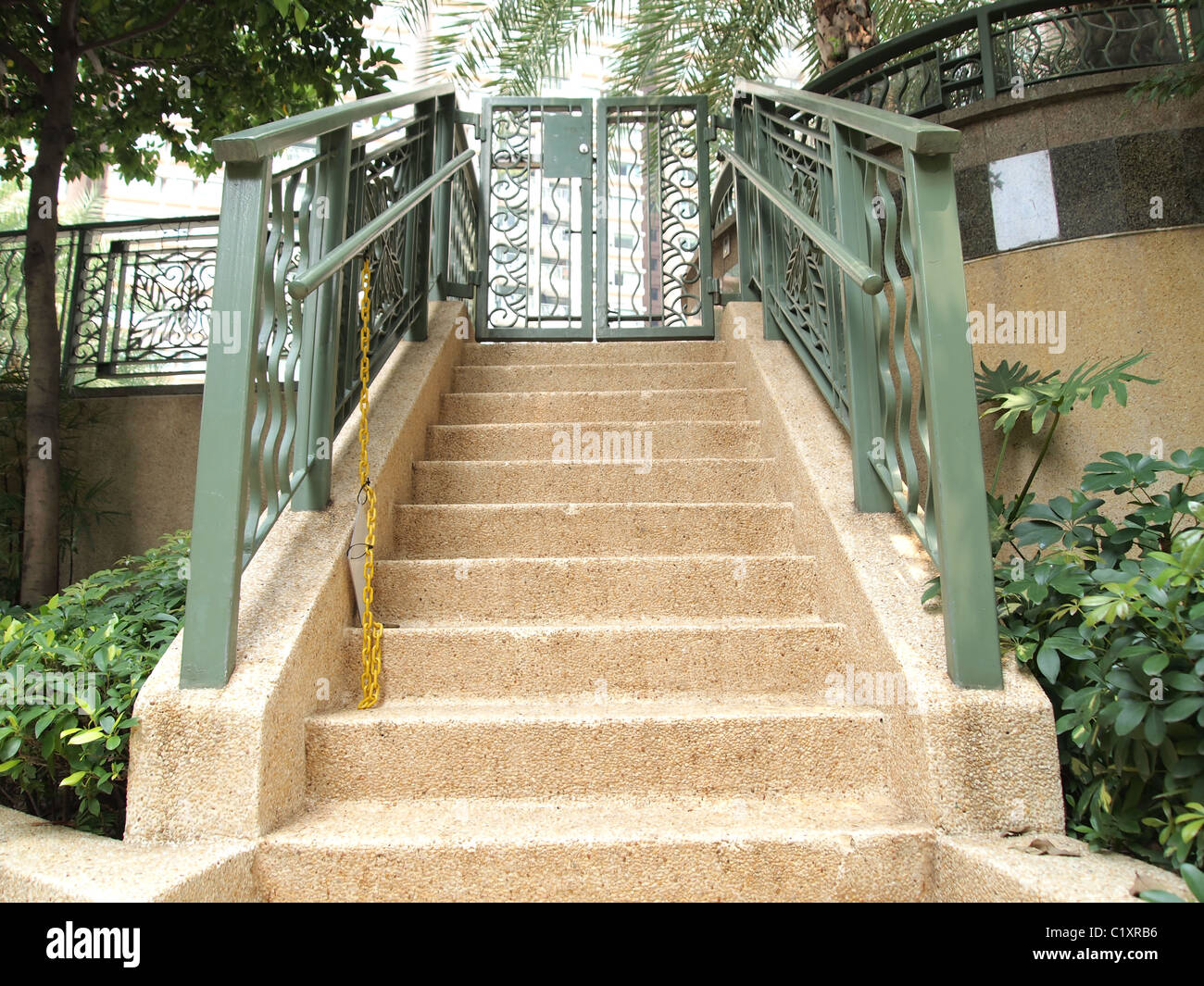Staircase in a formal garden Stock Photo - Alamy