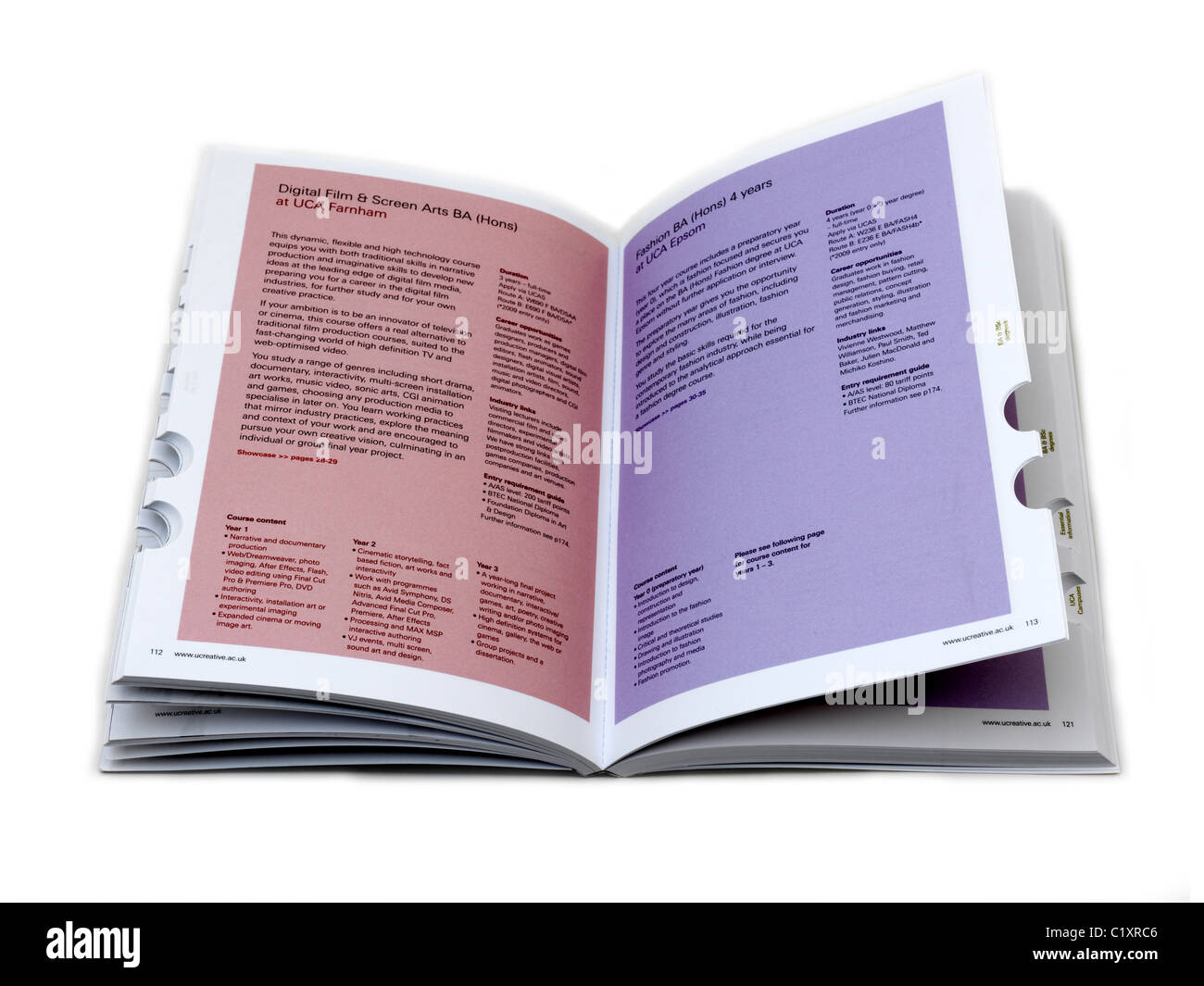 University Prospectus Showing University Courses Stock Photo - Alamy