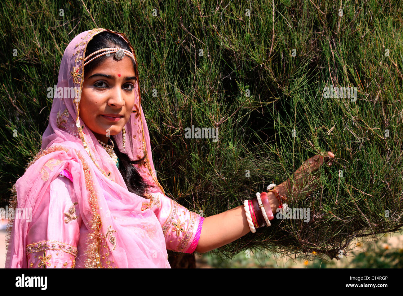 Portrait of Indian girl in traditional dress Stock Photo - Alamy