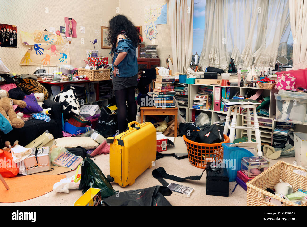Teenage Girl In Untidy Bedroom Stock Photo, Royalty Free Image ...