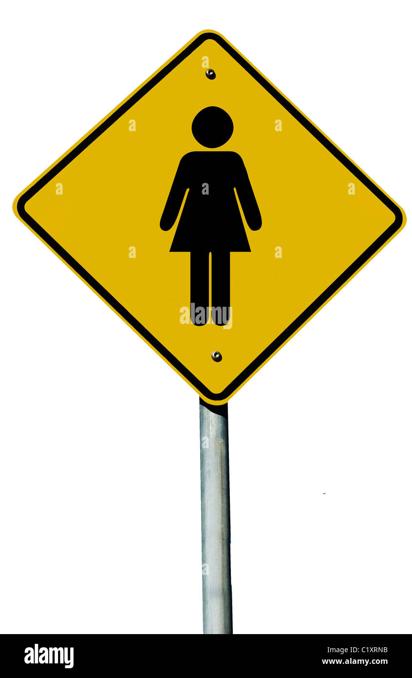 A female sign isolated on a plain white background Stock Photo - Alamy
