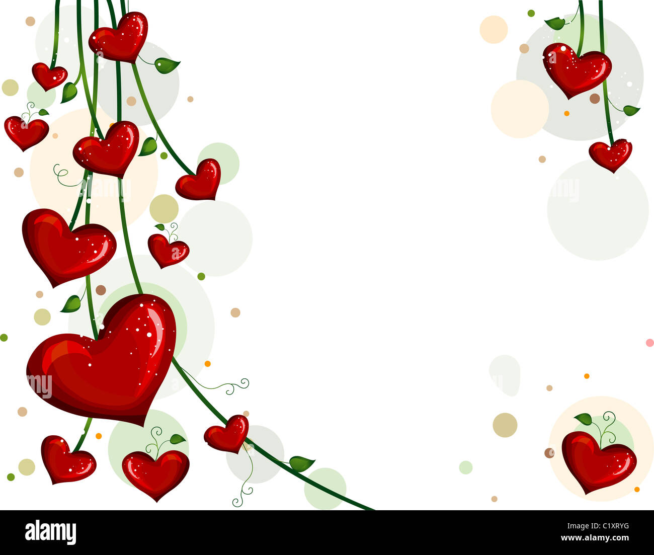 Valentine-themed Background Featuring Vine-like Hearts Stock Photo - Alamy