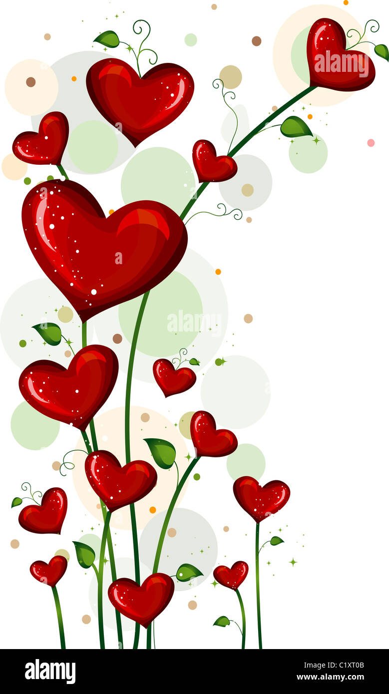 Illustration of Plants with Heart-shaped Flowers Stock Photo - Alamy