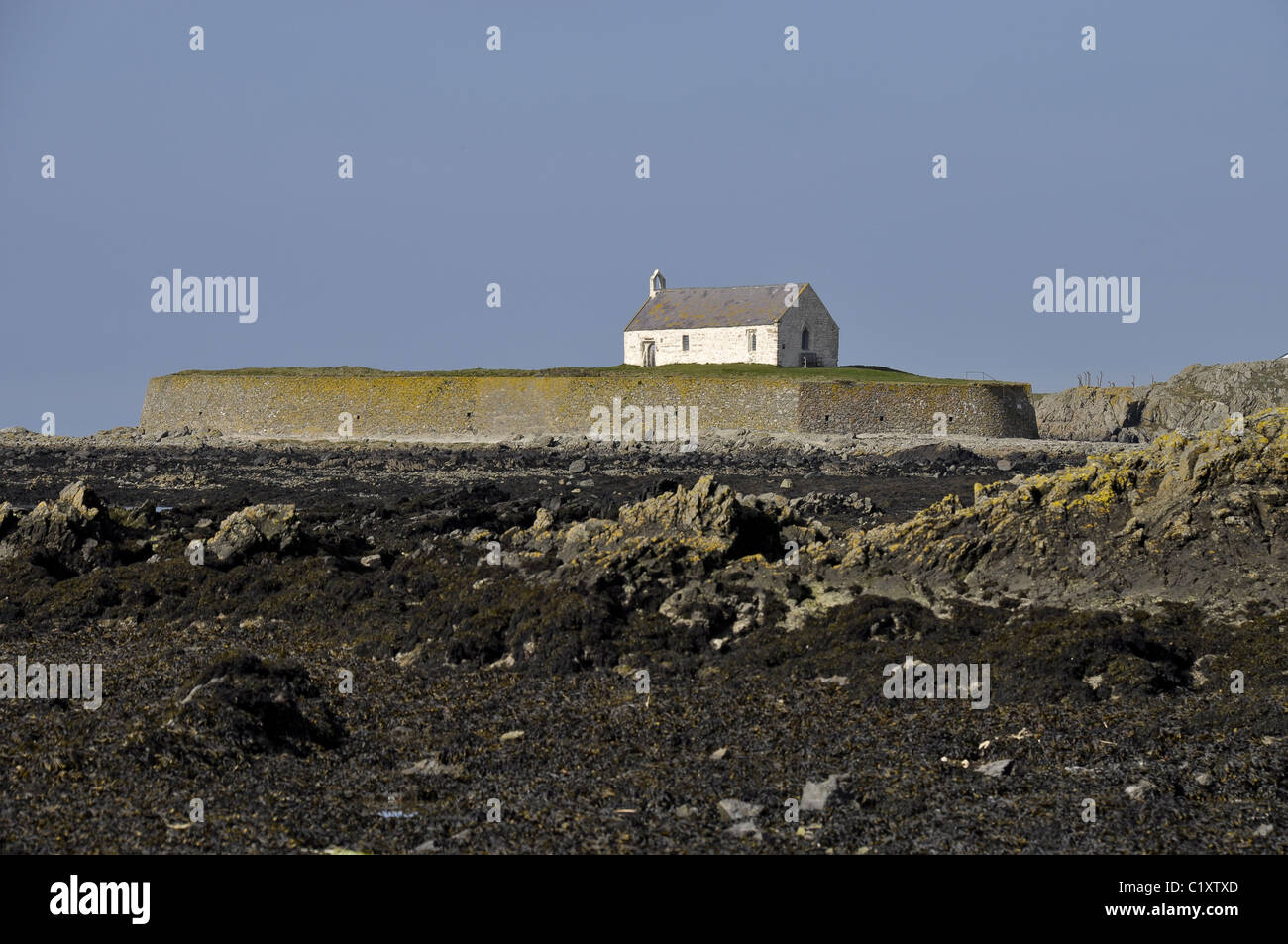 St Cwyfans 13th Century Church near Aberffraw on Anglesey North Wales ...