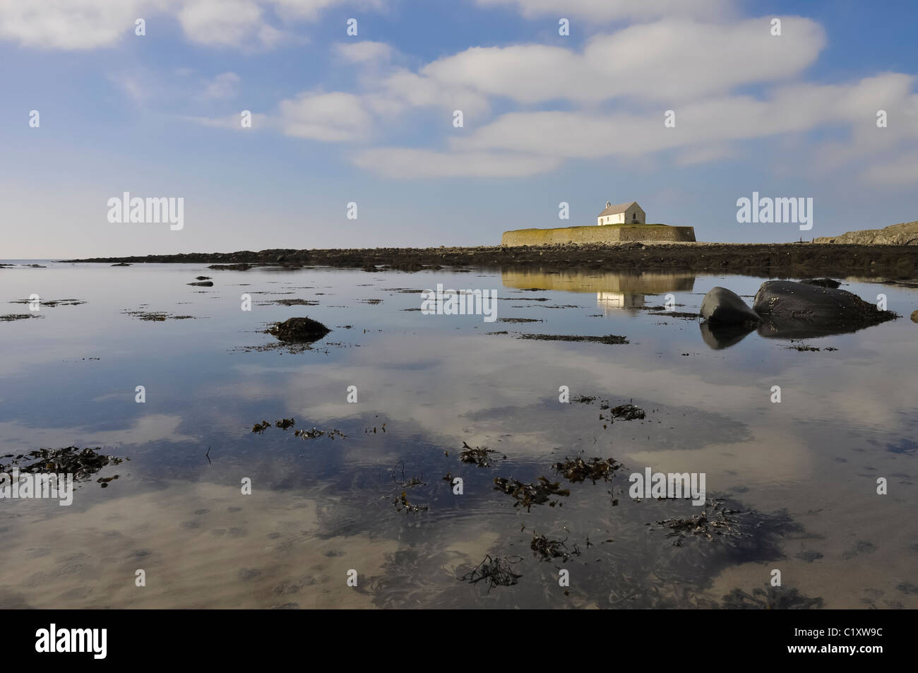 St Cwyfans 13th Century Church near Aberffraw on Anglesey North Wales ...