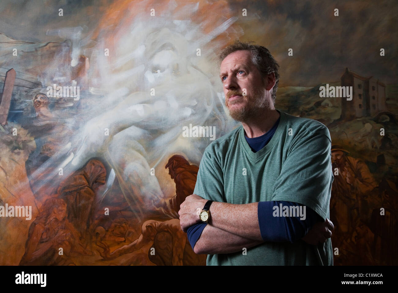 Scottish artist Peter Howson in his Glasgow studio Stock Photo - Alamy