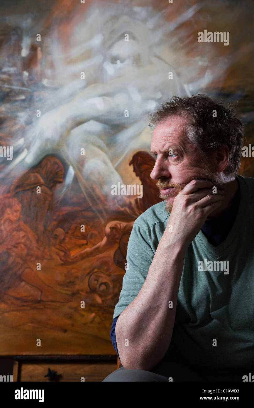 Scottish artist Peter Howson in his Glasgow studio Stock Photo - Alamy