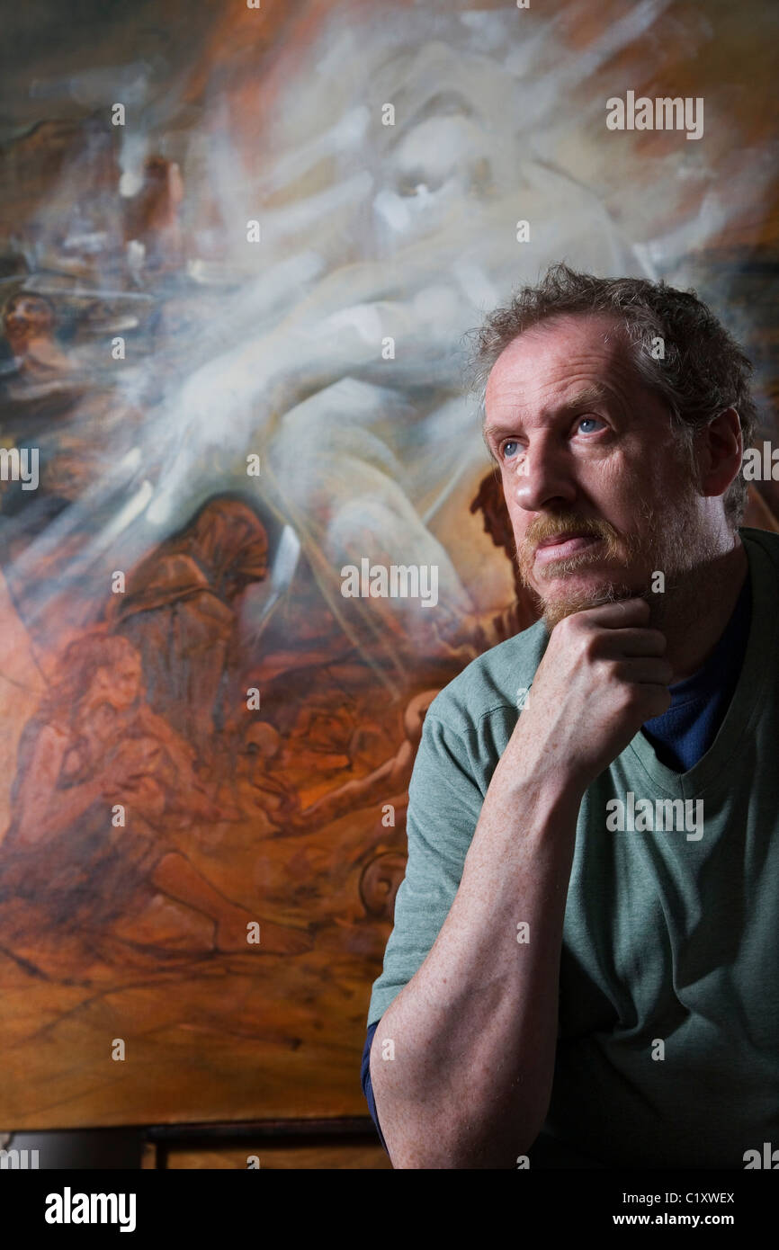 Scottish artist Peter Howson in his Glasgow studio Stock Photo - Alamy