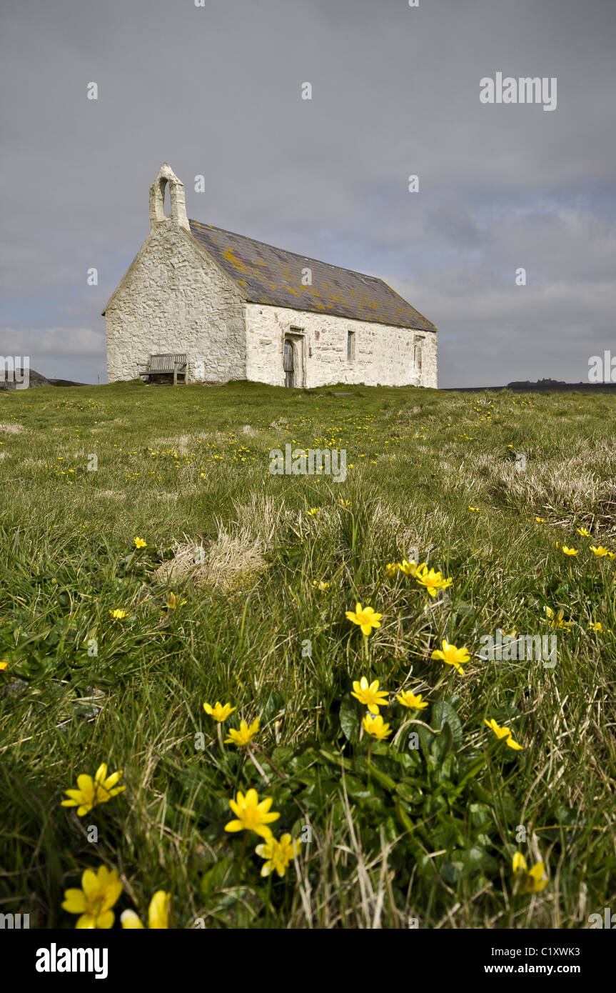 St Cwyfans 13th Century Church near Aberffraw on Anglesey North Wales ...