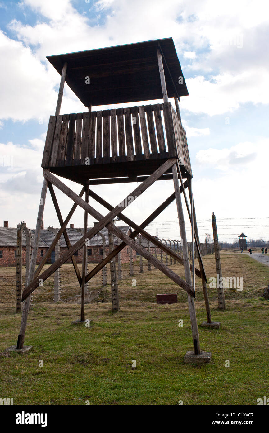 Guard Tower at Auschwitz-Birkenau, Poland Stock Photo - Alamy