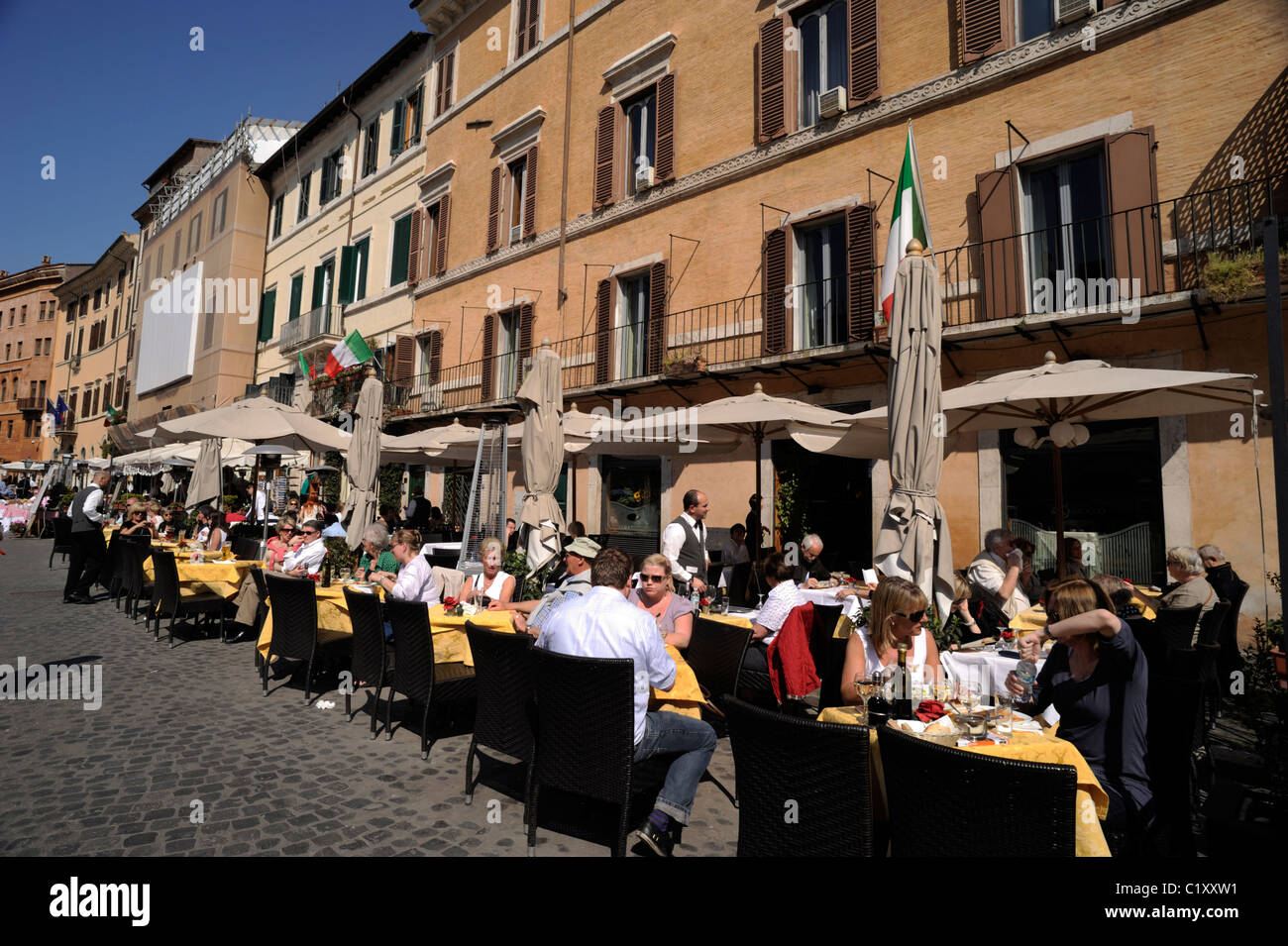 Italy, Rome, Piazza Navona, cafe Stock Photo - Alamy
