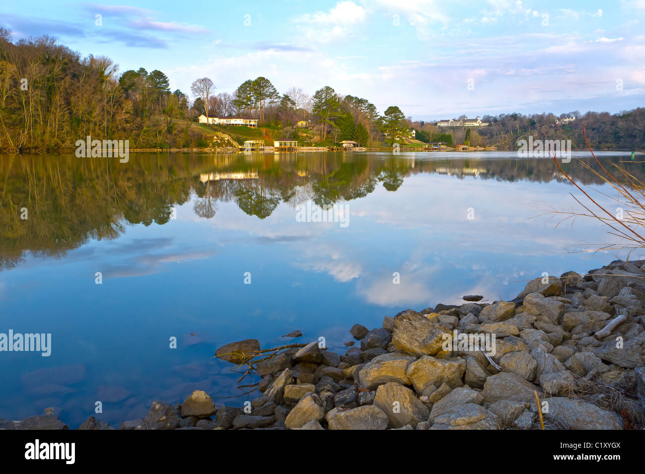 A view of the Tennessee River from a neighborhood in Knoxville ...