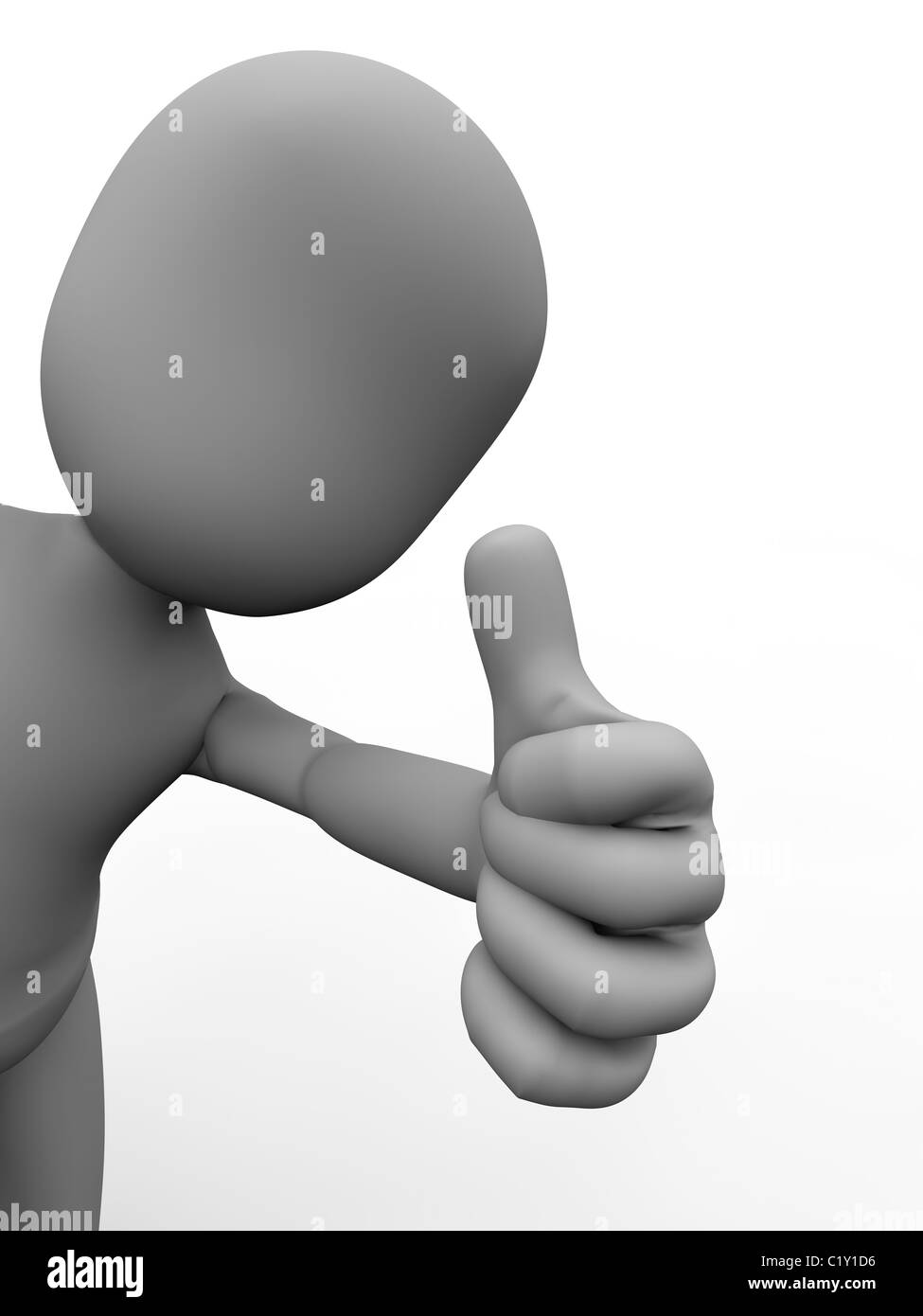 Cartoon like illustration of thumbs up symbol Stock Photo - Alamy