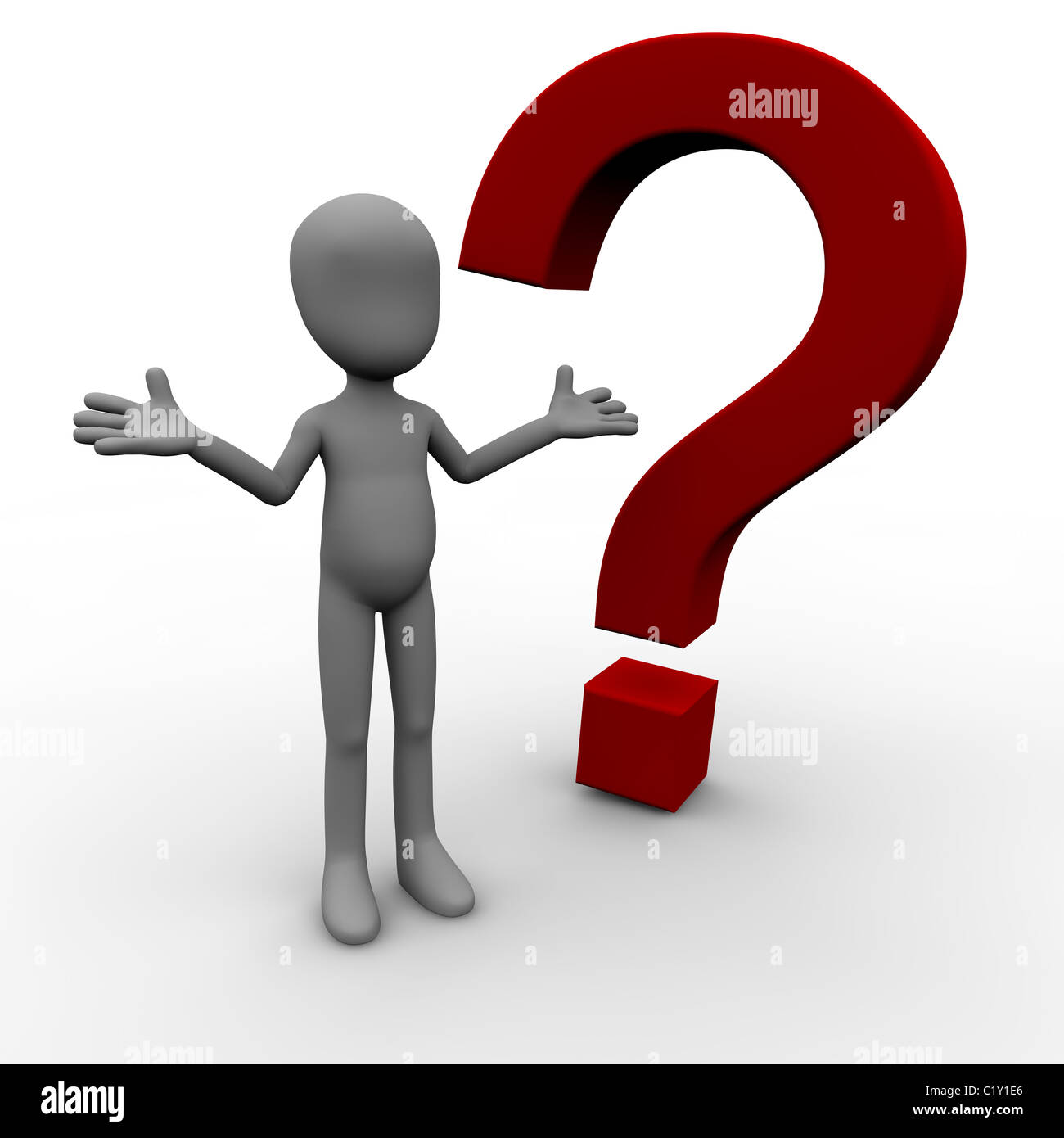 Figure with Questionmark Stock Photo - Alamy