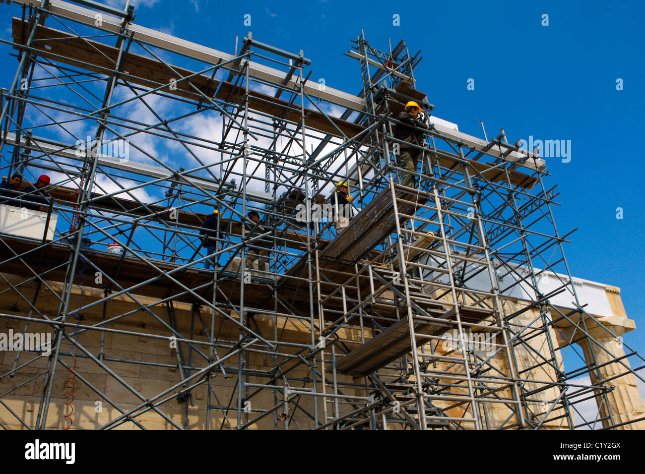 Acropolis parthenon restoration renovation greece hi-res stock ...
