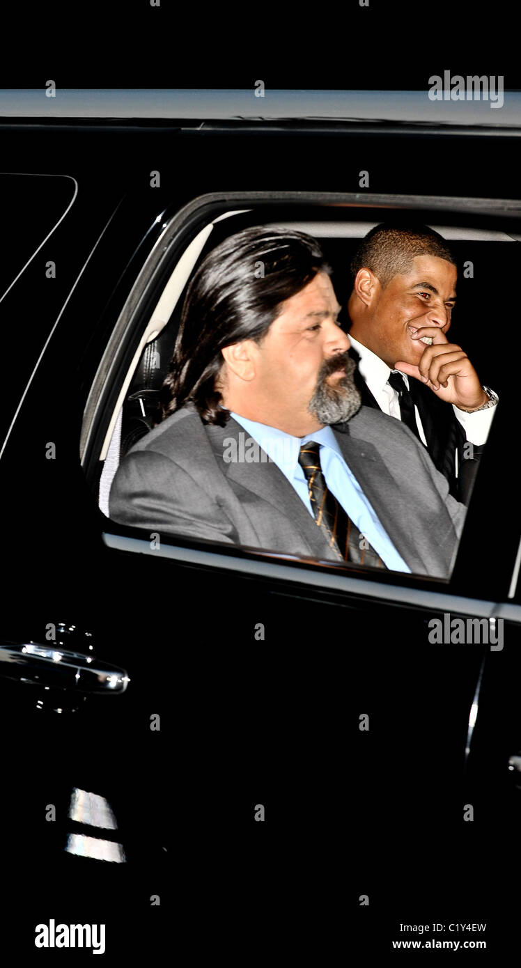 Nico Brando arrives at the Michael Jackson funeral at Forest Lawn ...