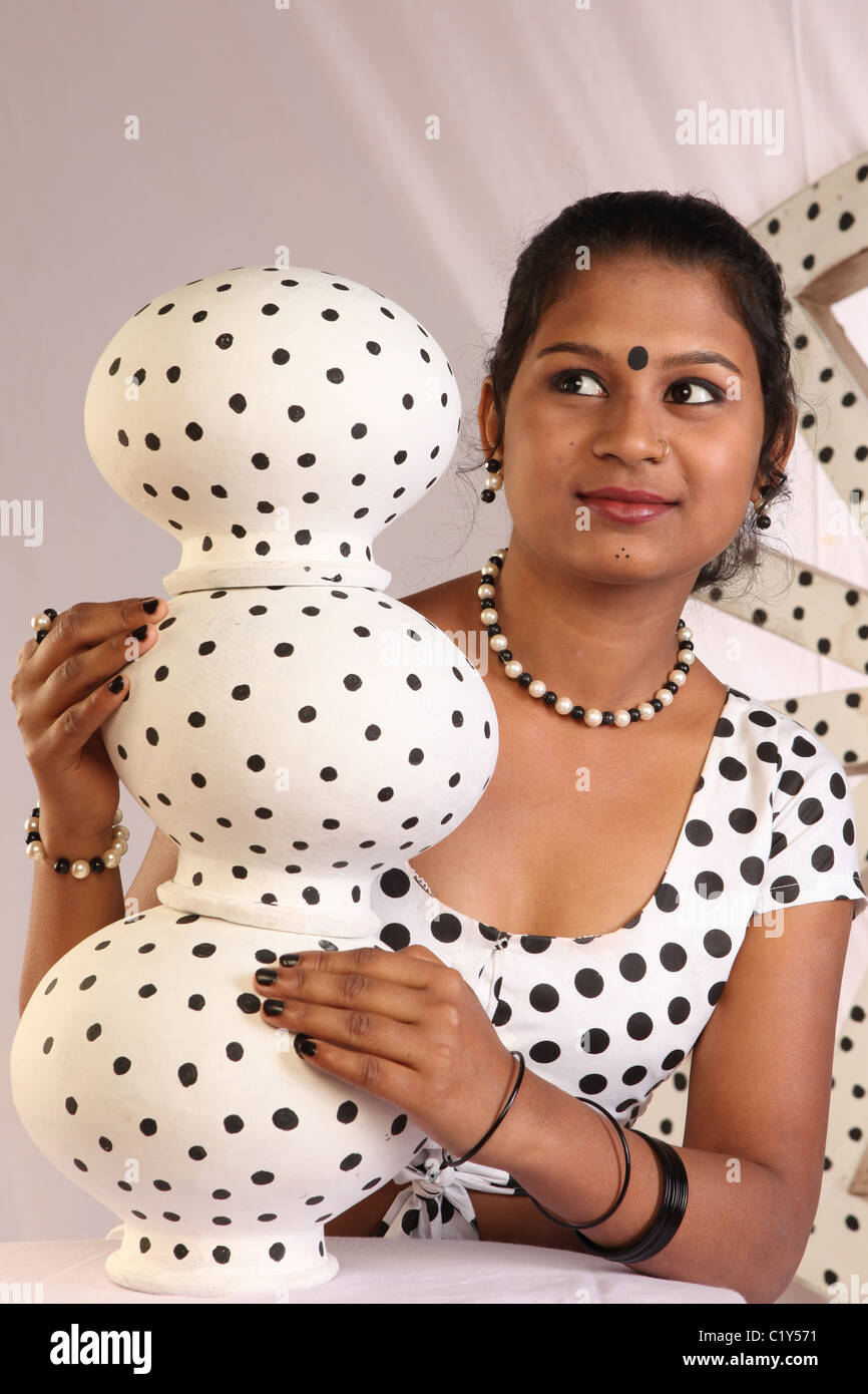 a female model wearing designer blouse Stock Photo - Alamy