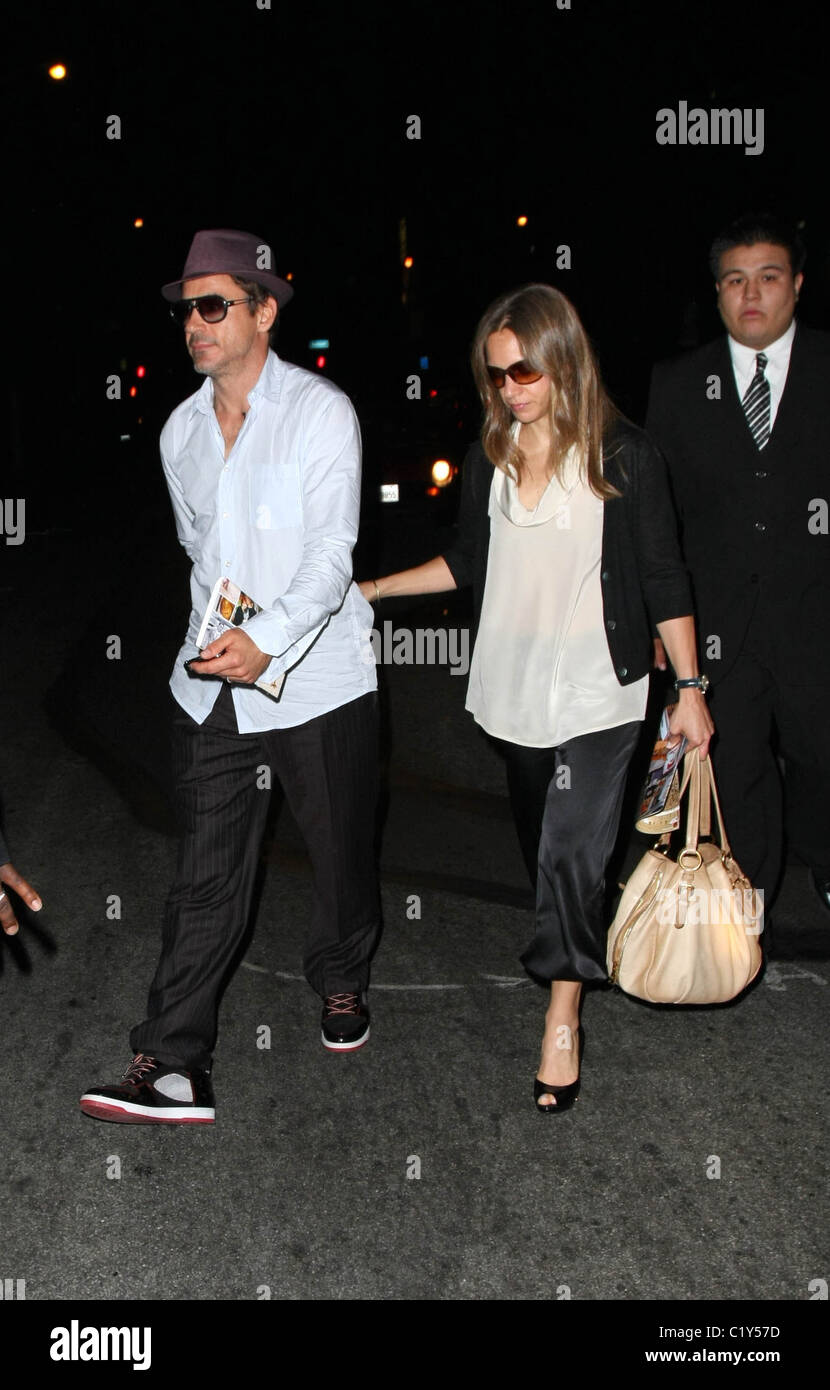 Robert Downey Jr and his wife Susan Levi leaving the DJ AM memorial at ...