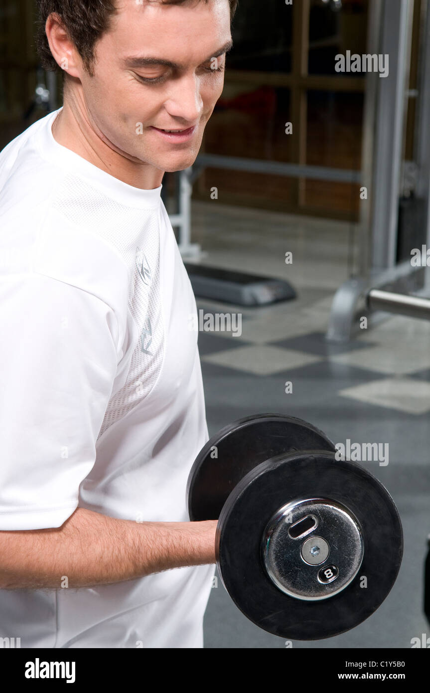 man, guy, train, training, do, doing, weights, lifting, exercise ...