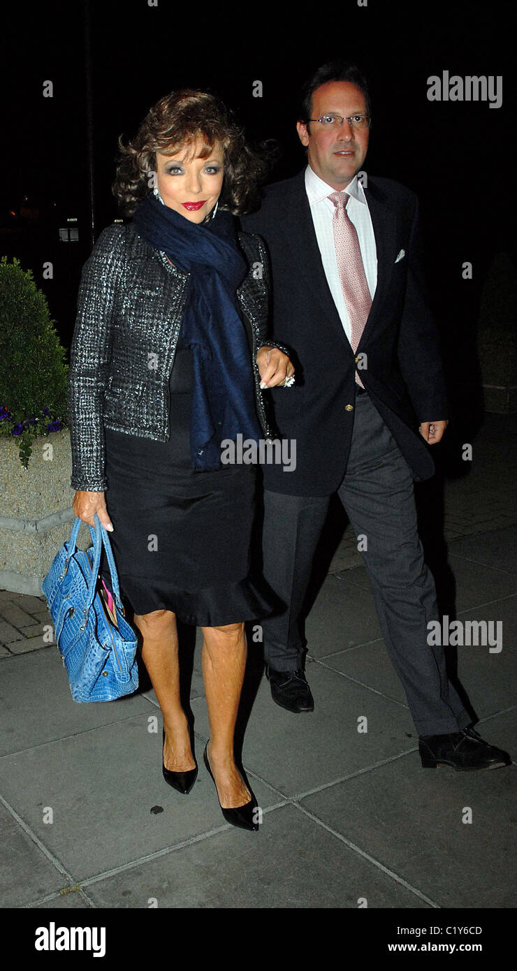 Joan Collins and Percy Gibson outside RTE studios for 'The Late Late ...