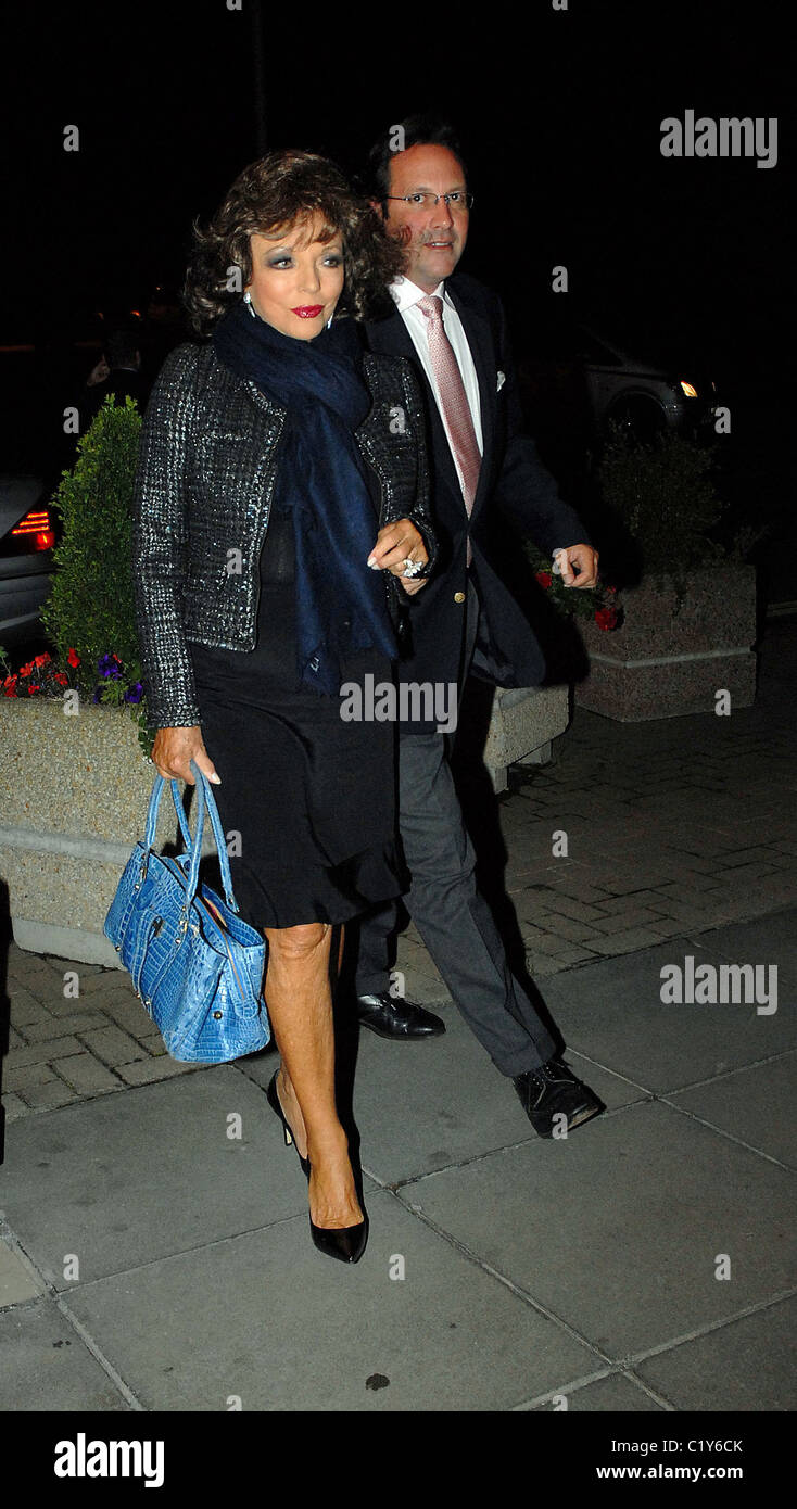 Joan Collins and Percy Gibson outside RTE studios for 'The Late Late ...