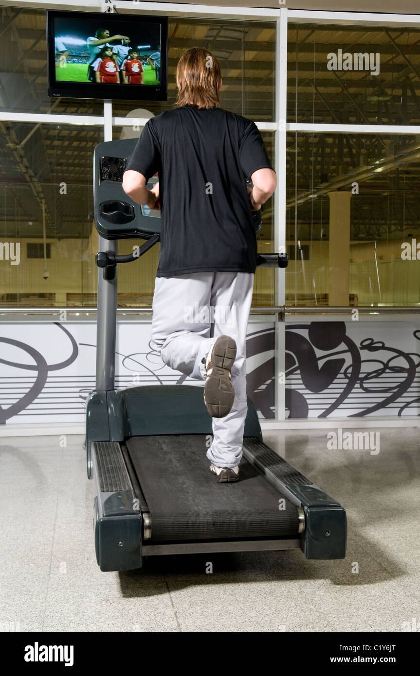 Image, man, a, treadmill, track, at, gym Stock Photo - Alamy