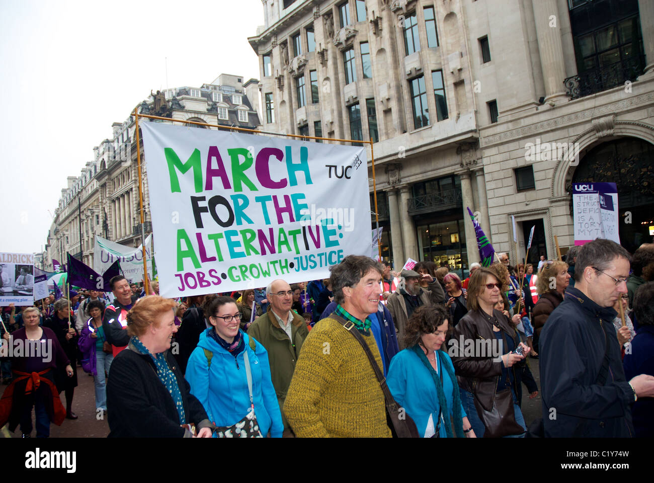 Tuc march for change placards hi-res stock photography and images - Alamy