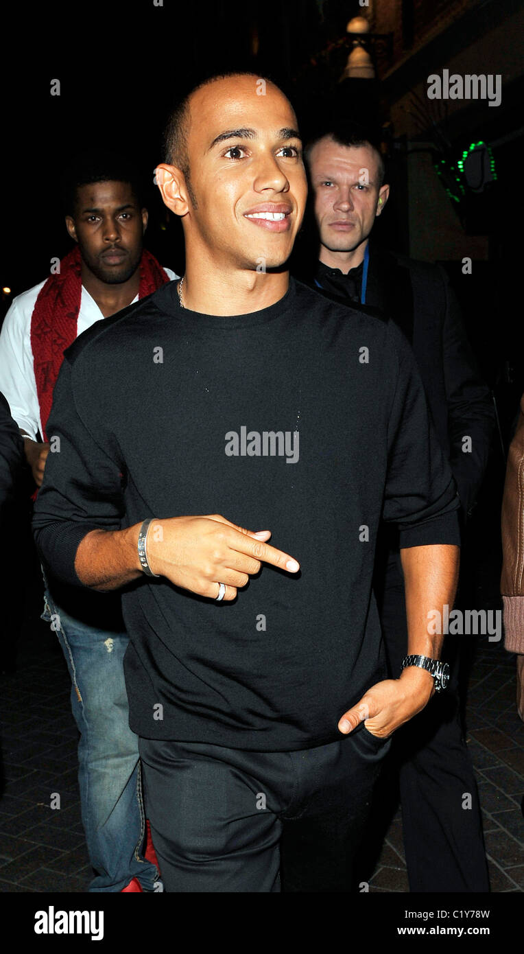 Lewis Hamilton leaving Alto nightclub with friends London, England - 05 ...