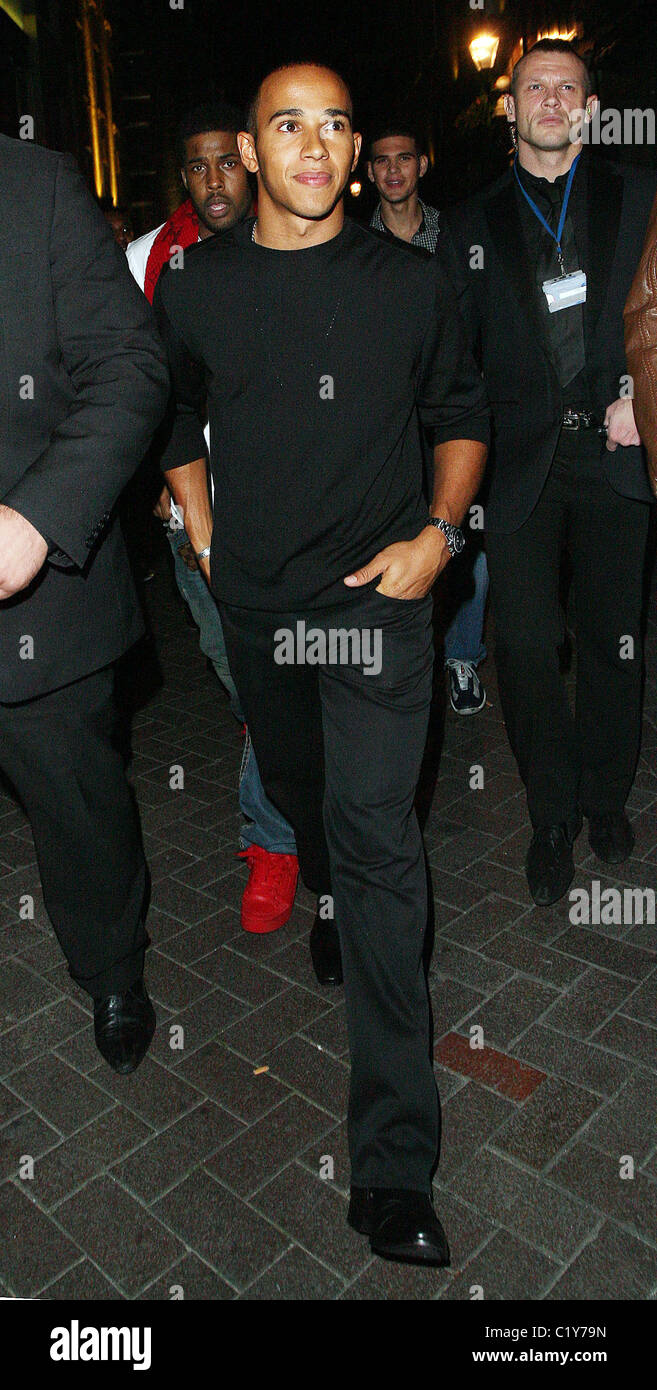Lewis Hamilton leaving Alto nightclub with friends London, England - 05 ...