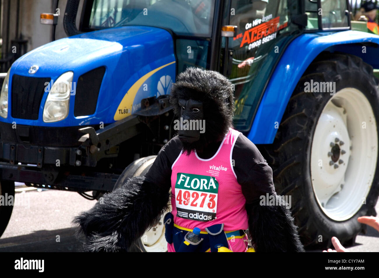 man in monkey costume,running the London marathon Stock Photo - Alamy