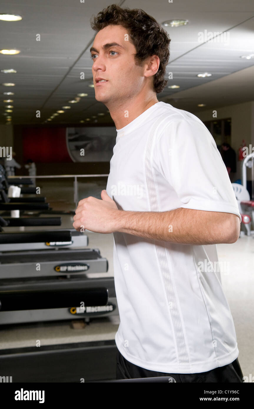 Image, a, guy, man, run, running, train, training, on, a, treadmill ...