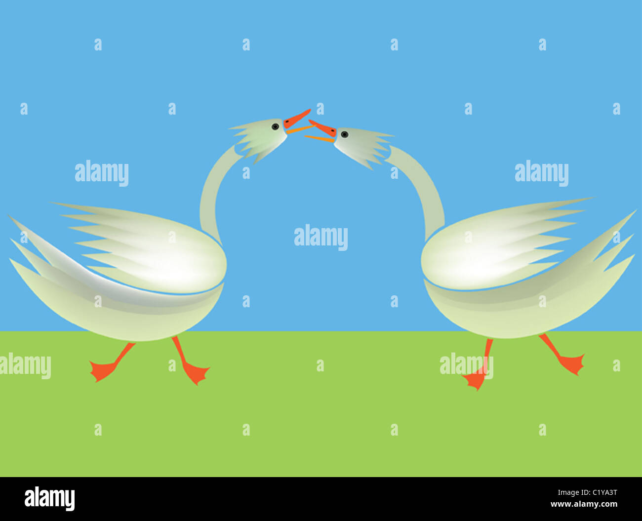 Fighting geese, abstract Stock Photo - Alamy