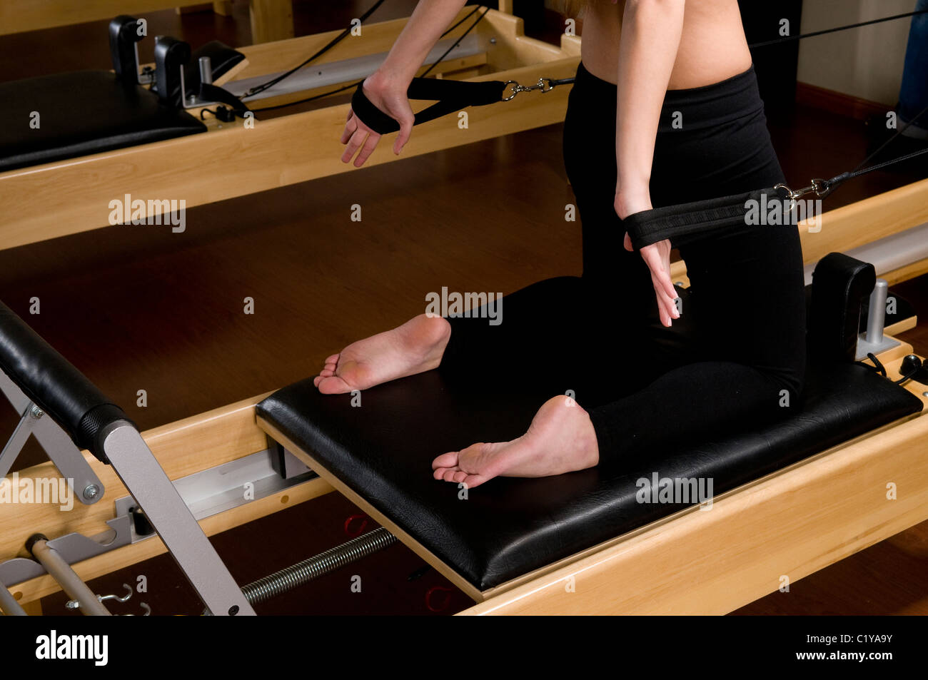 Image, a, lady, woman, lay, lying, extend, extending, stretch ...