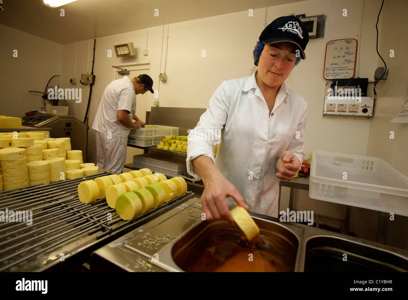 Cheesemaking on the Isle of Arran Stock Photo - Alamy