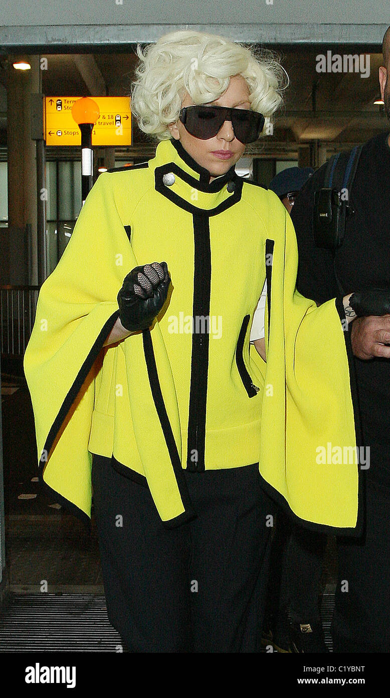 Lady Gaga arriving at Heathrow airport after flying in from Berlin ...