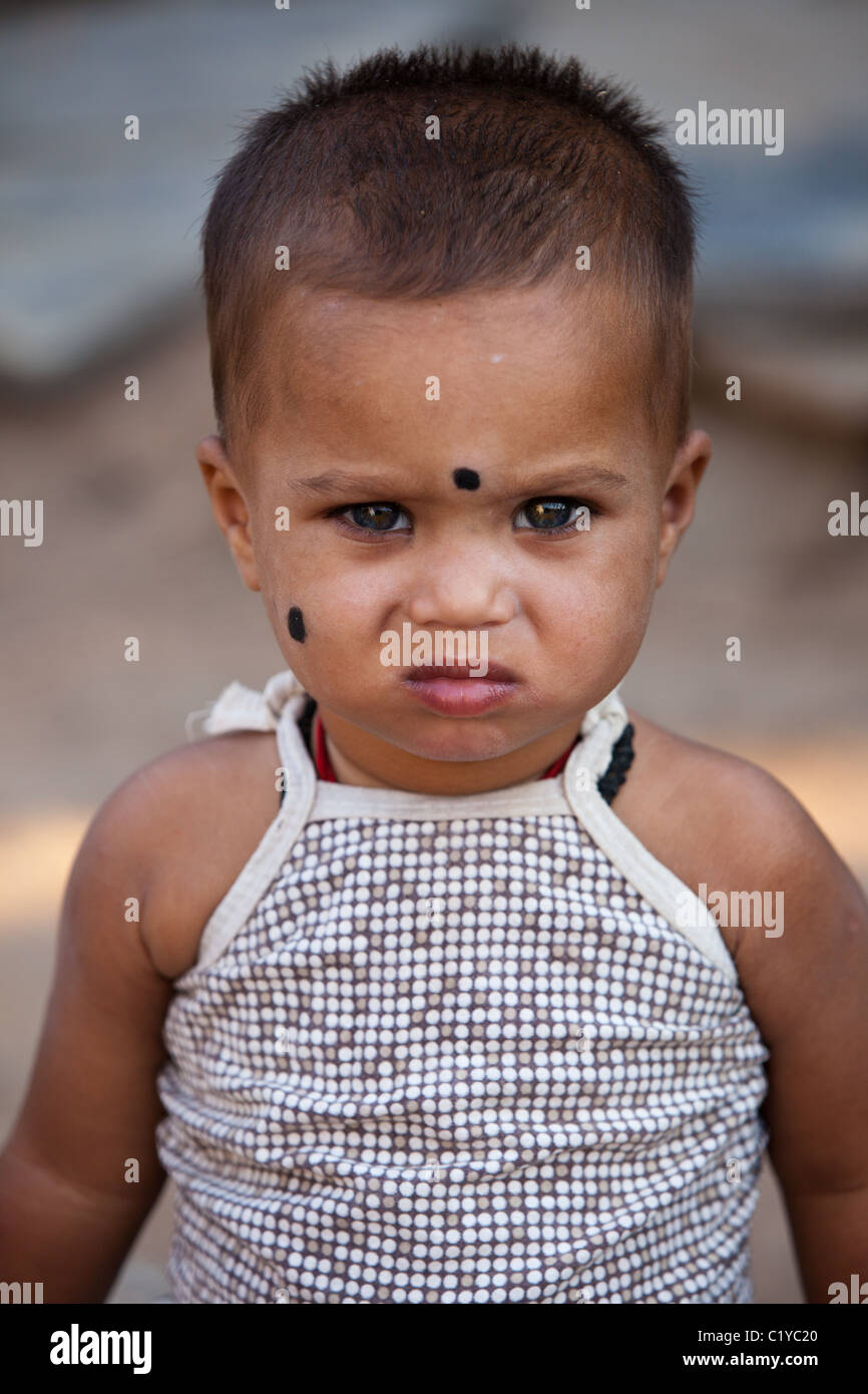 Portrait of a village boy Andhra Pradesh South India Stock Photo - Alamy