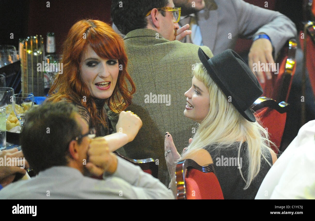 Florence Welch & Pixie Geldof at the Mercury Music Awards at The ...