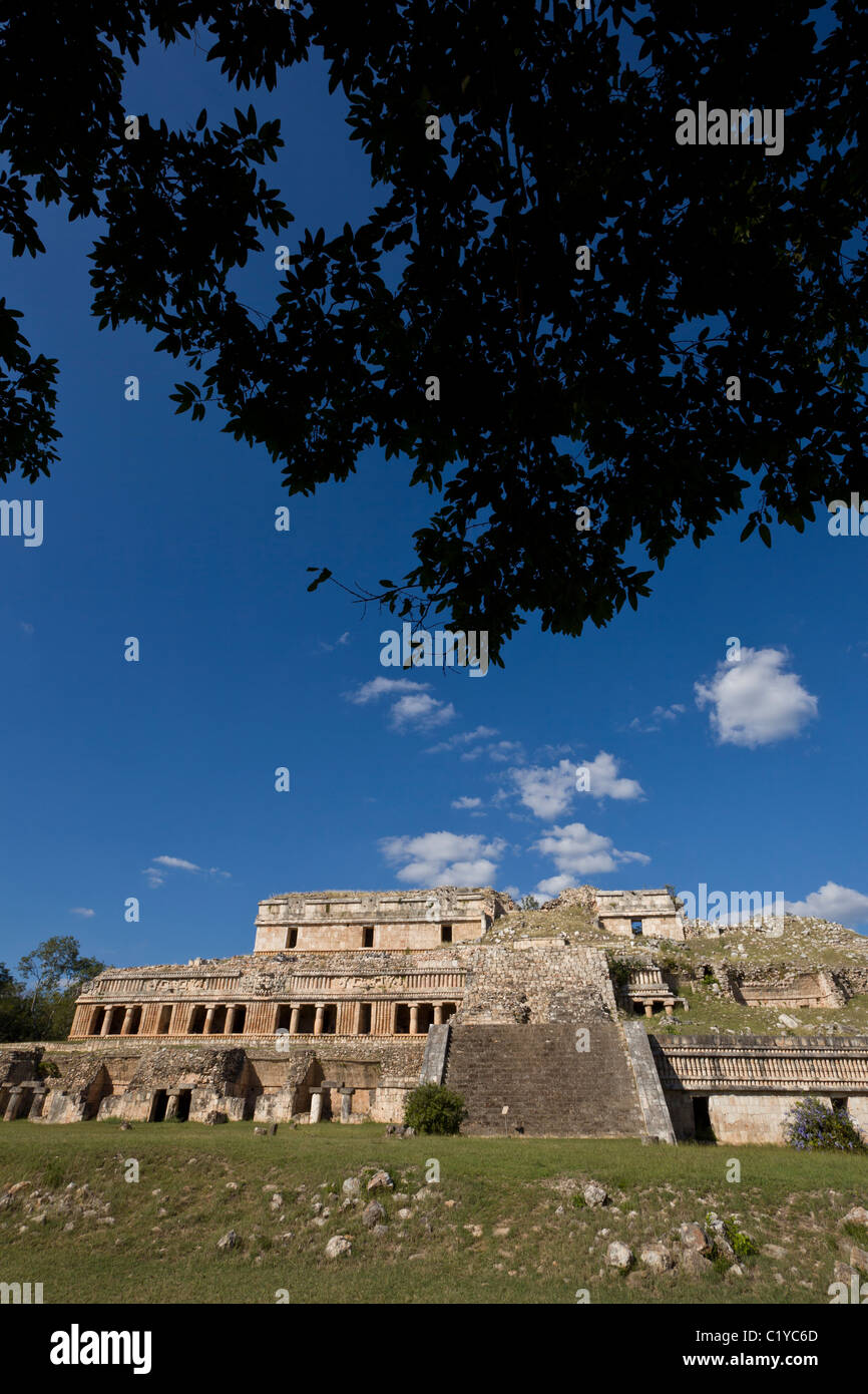 El Palacio or The Palace at the Late Classic Maya ruins of Sayil along ...