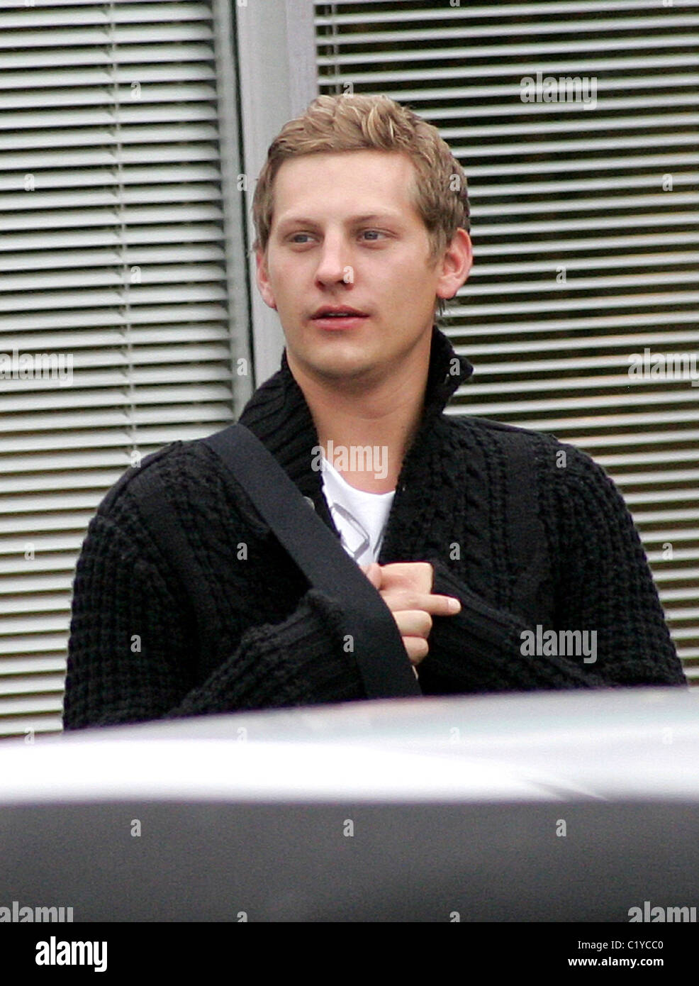 James Sutton on set filming an episode of 'Emmerdale' at YTV studios ...
